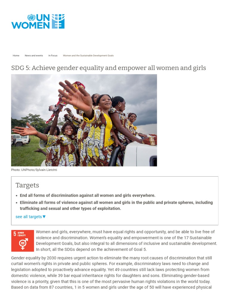 In Focus - Women and The Sustainable Development Goals (SDGS) - SDG 5 ...