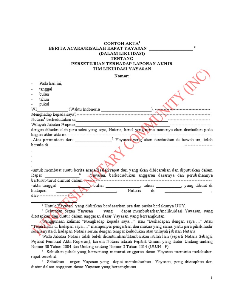 23 Contoh Akta Yayasan 09 | PDF