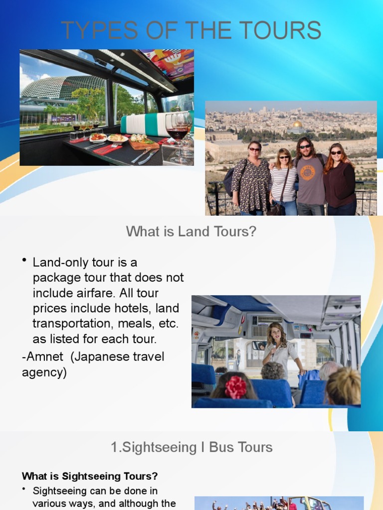 Types of Tours and Excursions Explained | PDF | Bus | Cruise Ship