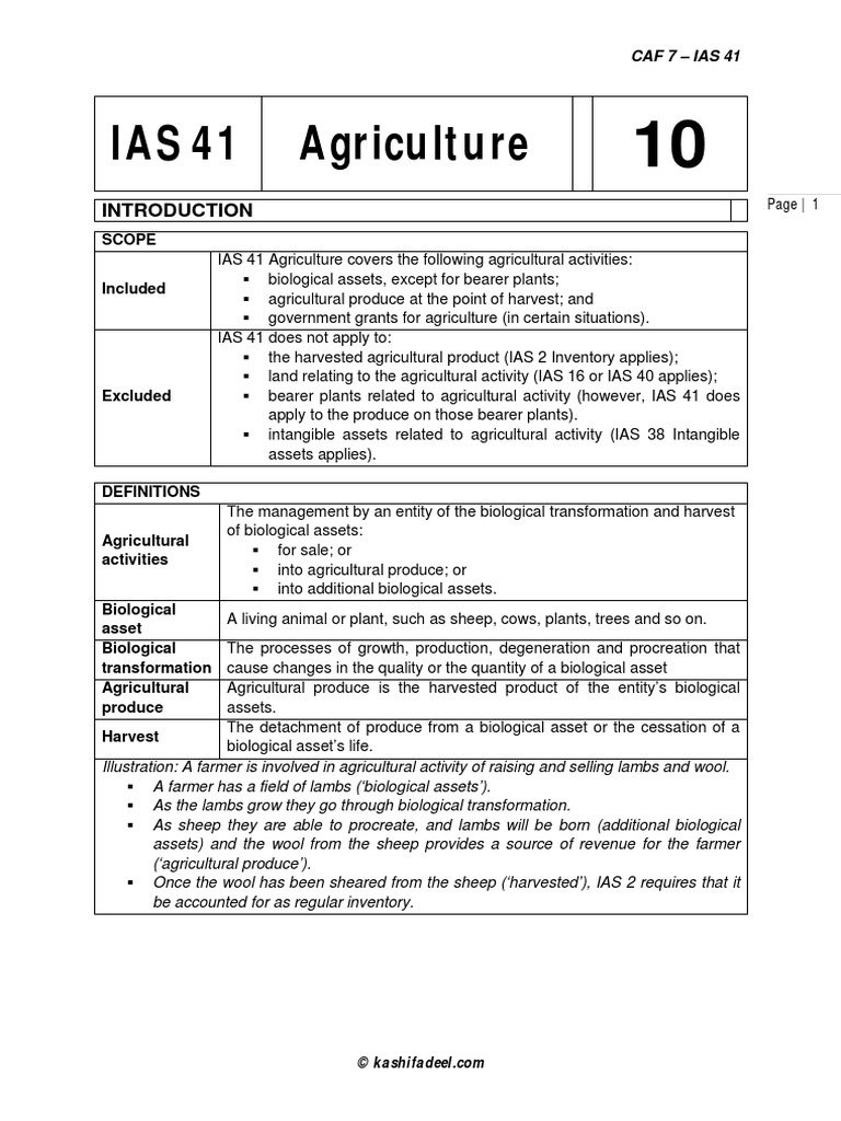 10 IAS 41 Agriculture | PDF | Fair Value | Fixed Asset