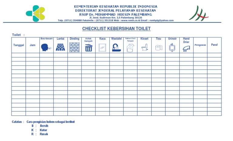 Ceklist Kebersihan Toilet | PDF