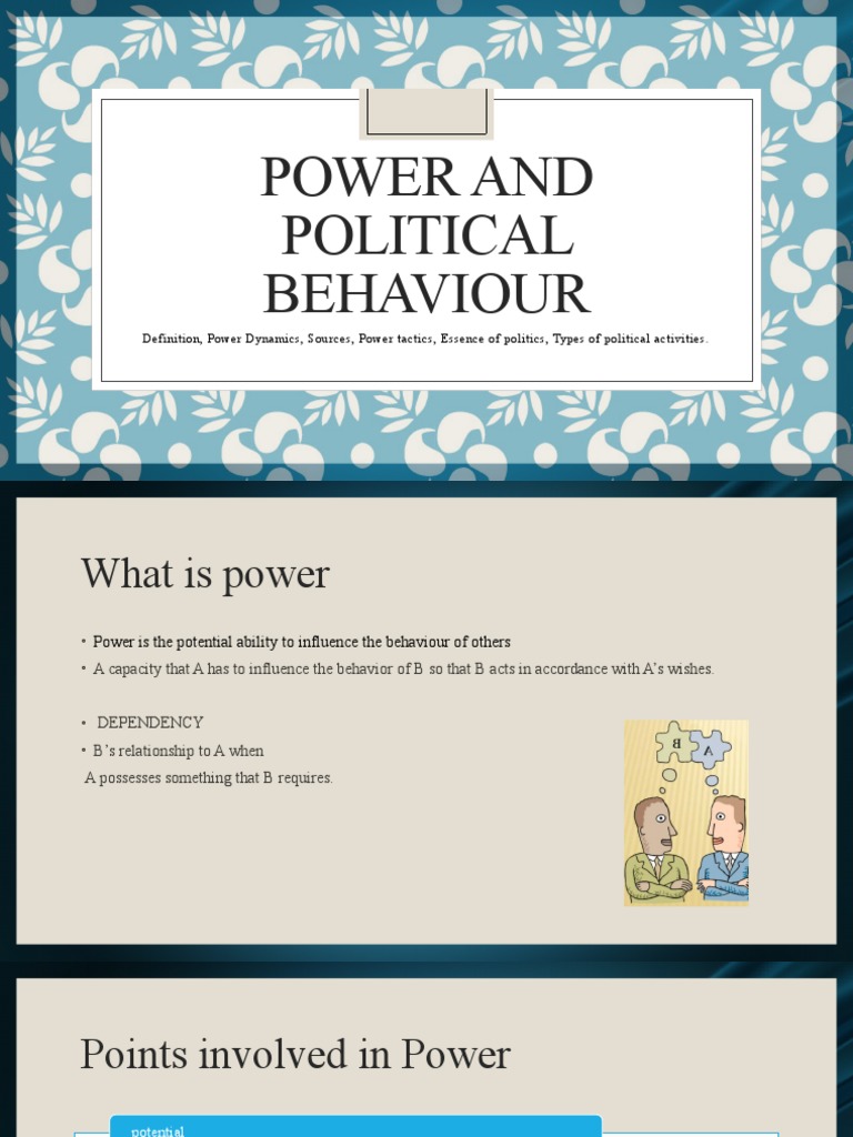 Power and Political Behaviour | PDF | Power (Social And Political ...
