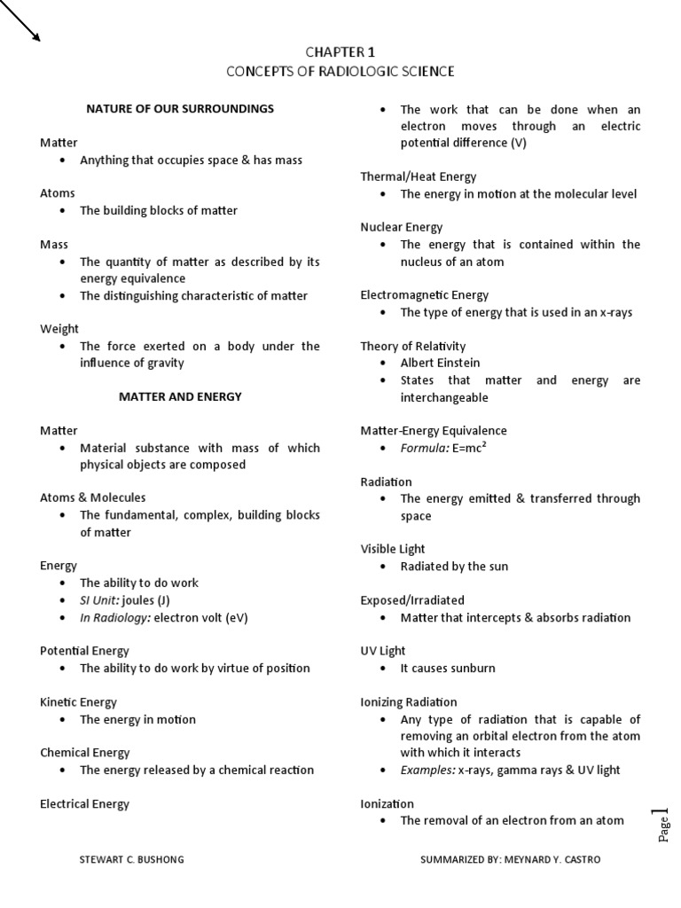 Concepts of Radiologic Science: Nature of Our Surroundings | PDF ...