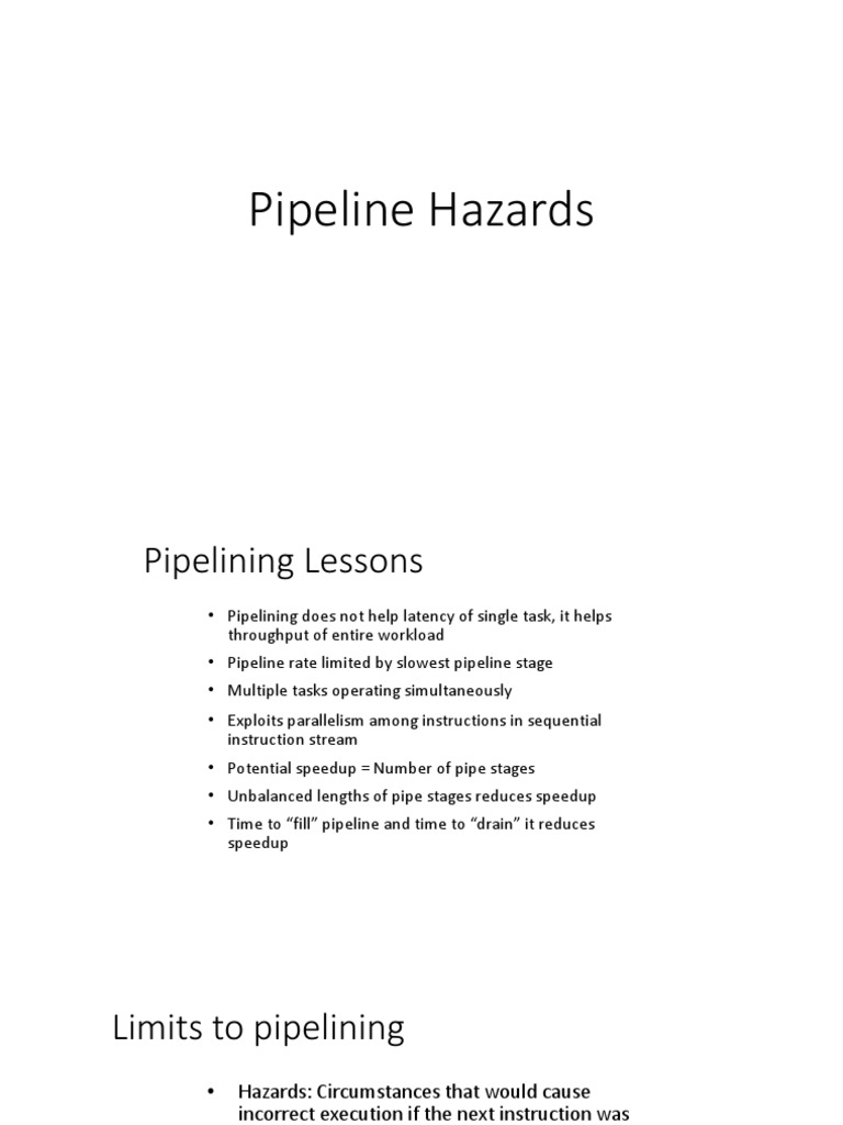 Pipeline Hazards | PDF | Digital Electronics | Computer Architecture