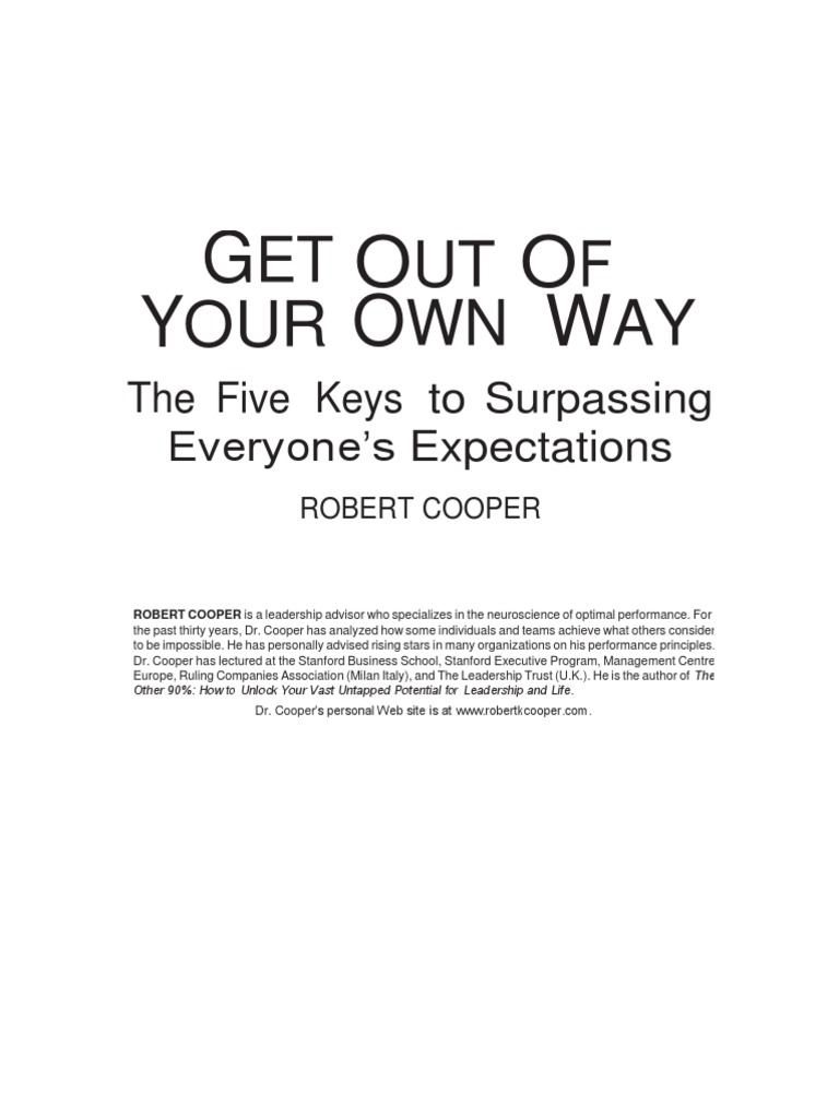 Keys to Getting Out of Your Own Way | PDF | Career & Growth | Business
