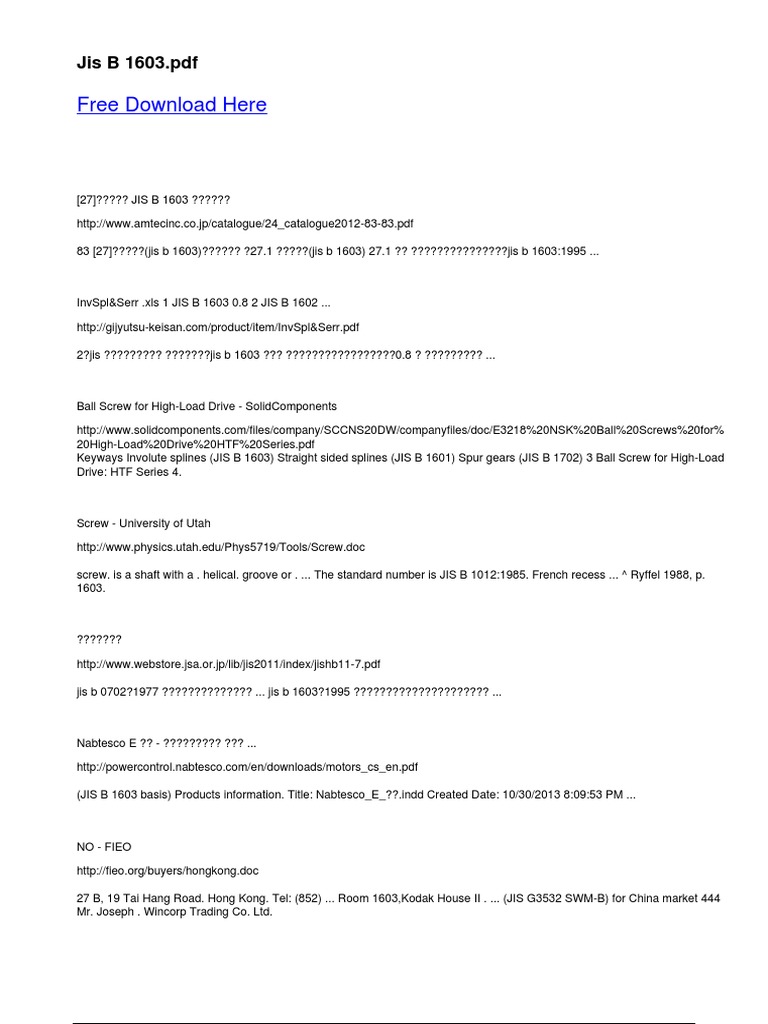 Free Download Here: Jis B 1603 PDF | PDF | Business