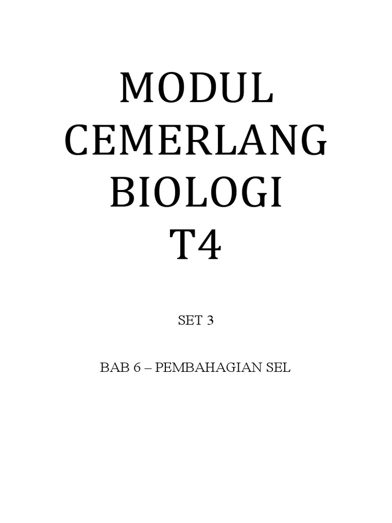SET 3 - Pembahagian Sel (Bio) | PDF