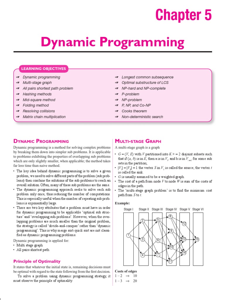 5 Dynamic Programming | PDF | Dynamic Programming | Vertex (Graph Theory)