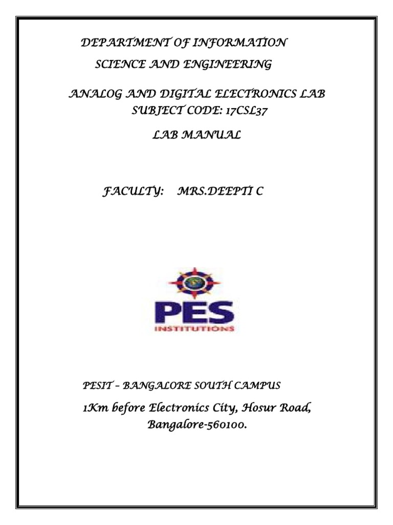 Ade Lab Manual | PDF | Logic Gate | Electronic Circuits