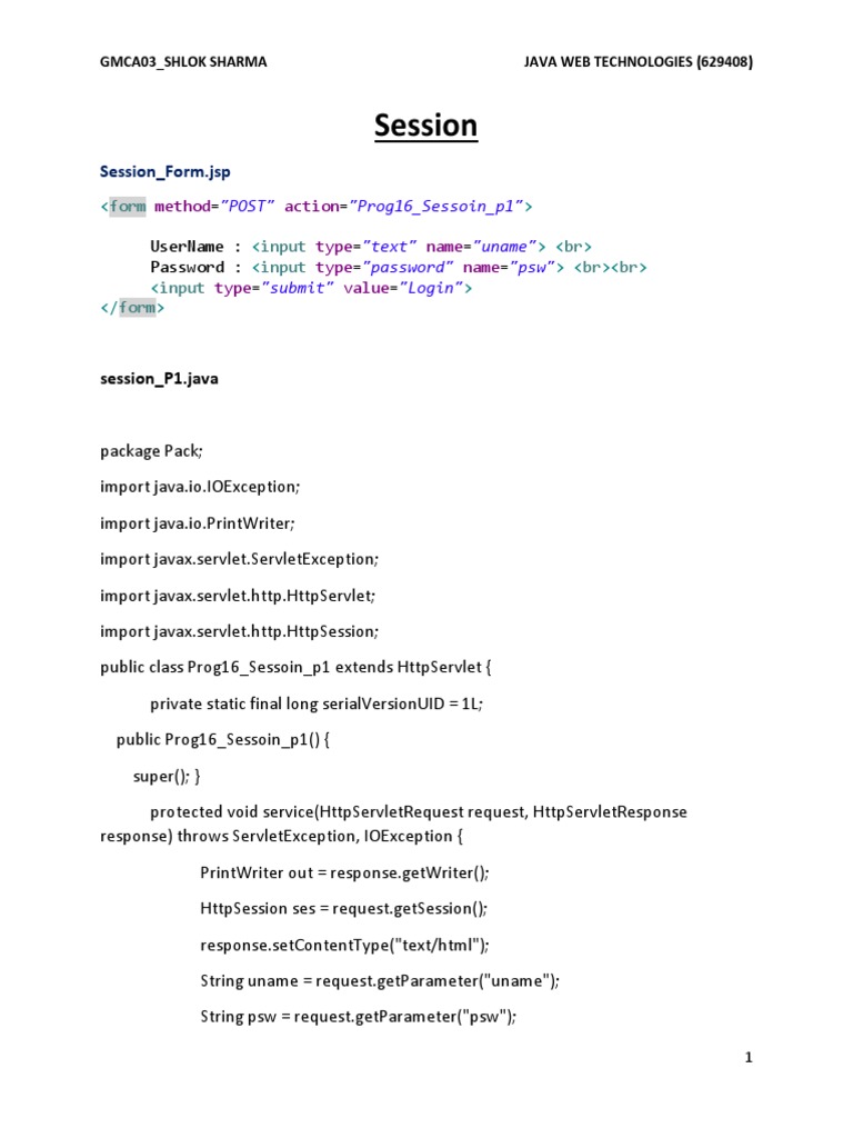 Gmca03 Shlok Sharma Dirctive Implicit Objects | PDF | Java Platform | Oracle Acquisitions