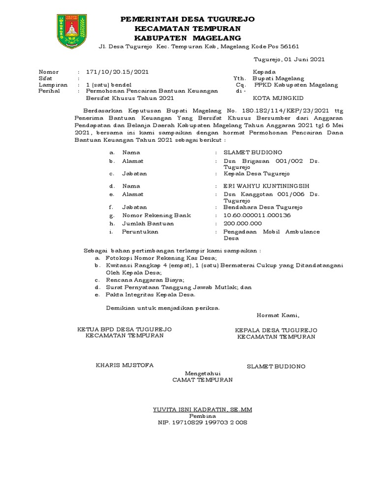 Format Pencairan BKK MOBIL | PDF