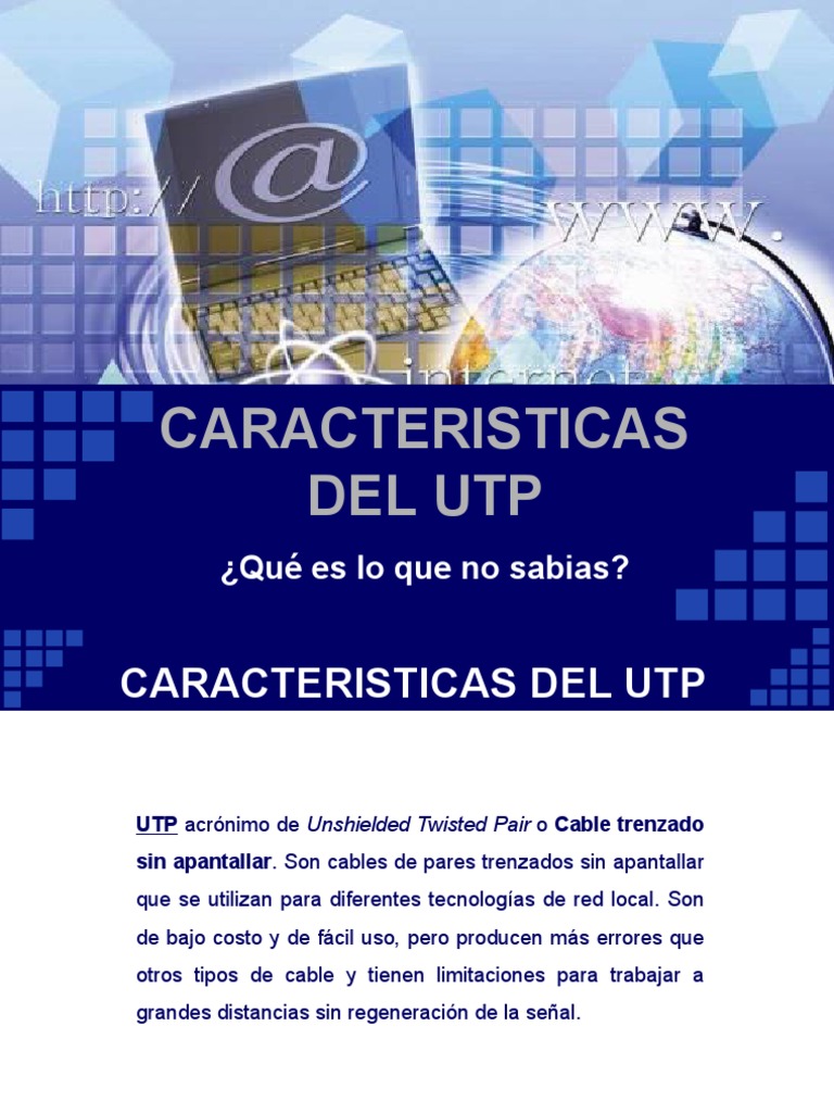 Guía de Cables UTP y Conexiones | PDF | Tecnología de información y ...