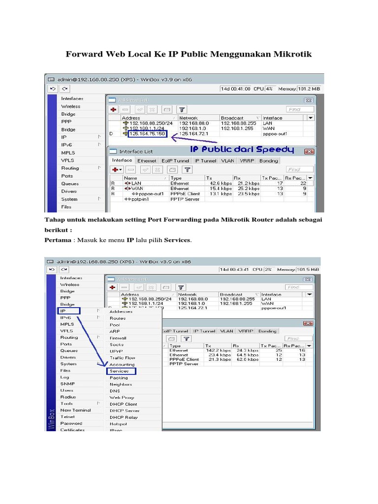 Forward Web Local Ke IP Public Menggunakan Mikrotik | PDF