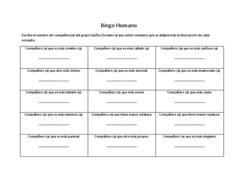 Bingo Humano | PDF