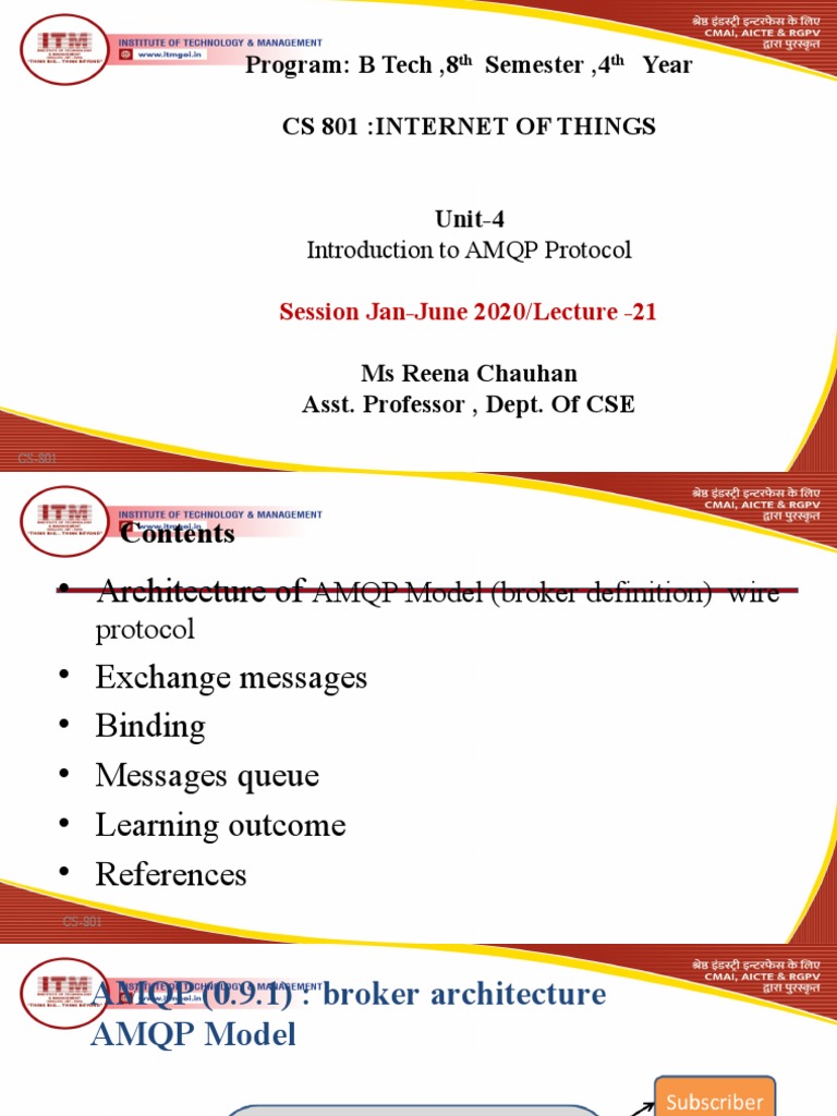 Program: B Tech, 8 Semester, 4 Year Cs 801:internet of Things | PDF ...