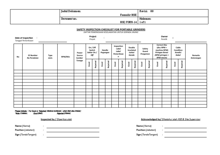 7 Inspeksi Mesin Gerinda | PDF