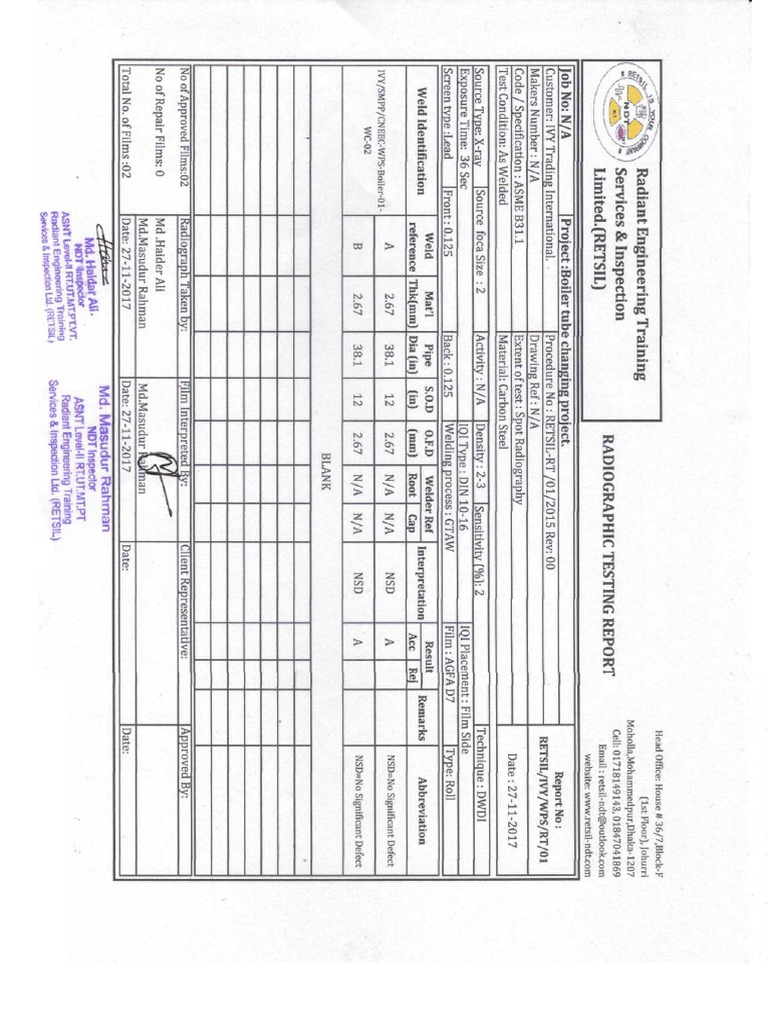 RT Report Format | PDF