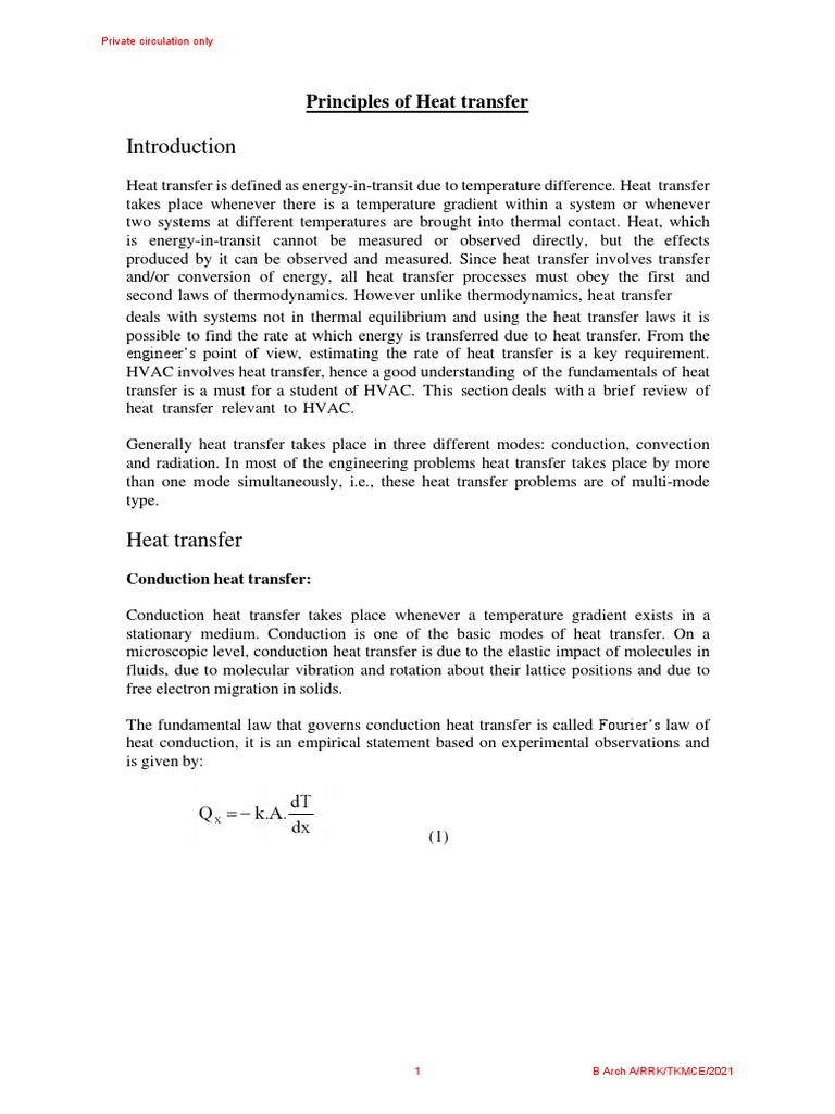 1 Principles of Heat Transfer | PDF | Heat Transfer | Thermal Conduction
