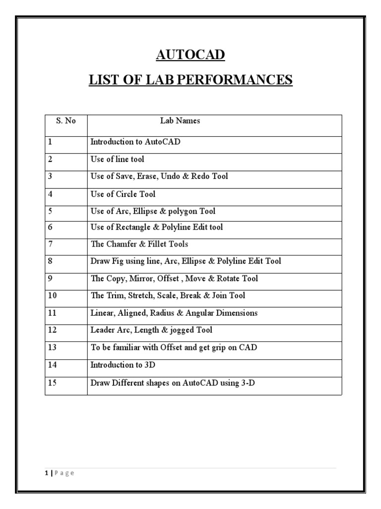 Lab Manual 1,2 | PDF | Computer Aided Design | Technical Drawing