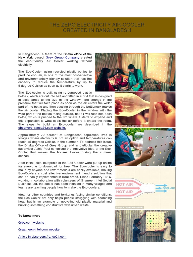 The Eco Cooler Project | PDF | Economy And The Environment | Natural ...