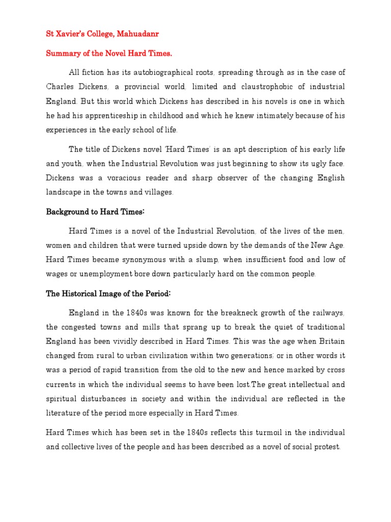 Summary of Hard Times | PDF