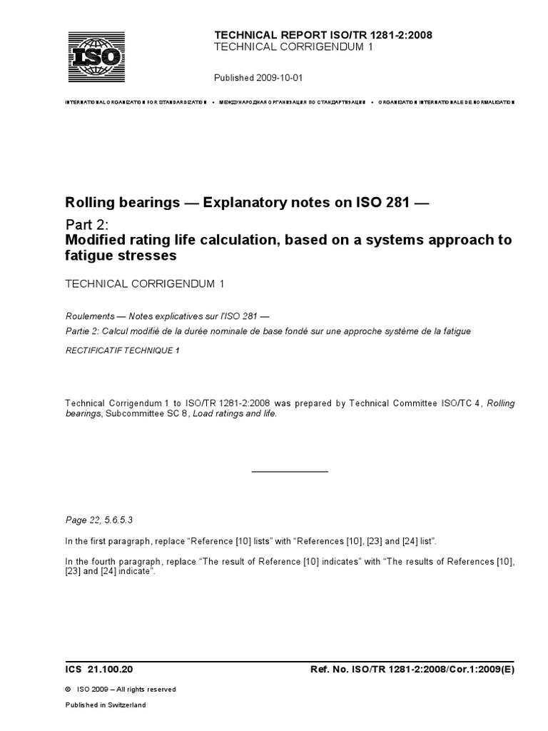 ISO-281-2-2008 Corrigendum-2009 | Download Free PDF | International ...