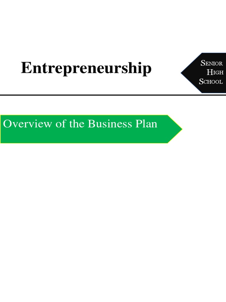 Entrepreneurship: Overview of The Business Plan | PDF | Sales | Marketing