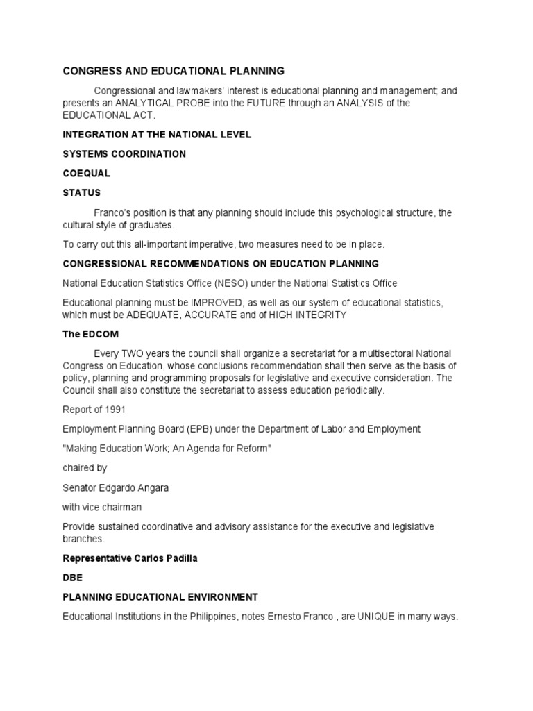 Educational Planning Insights and Recommendations | PDF | United States ...