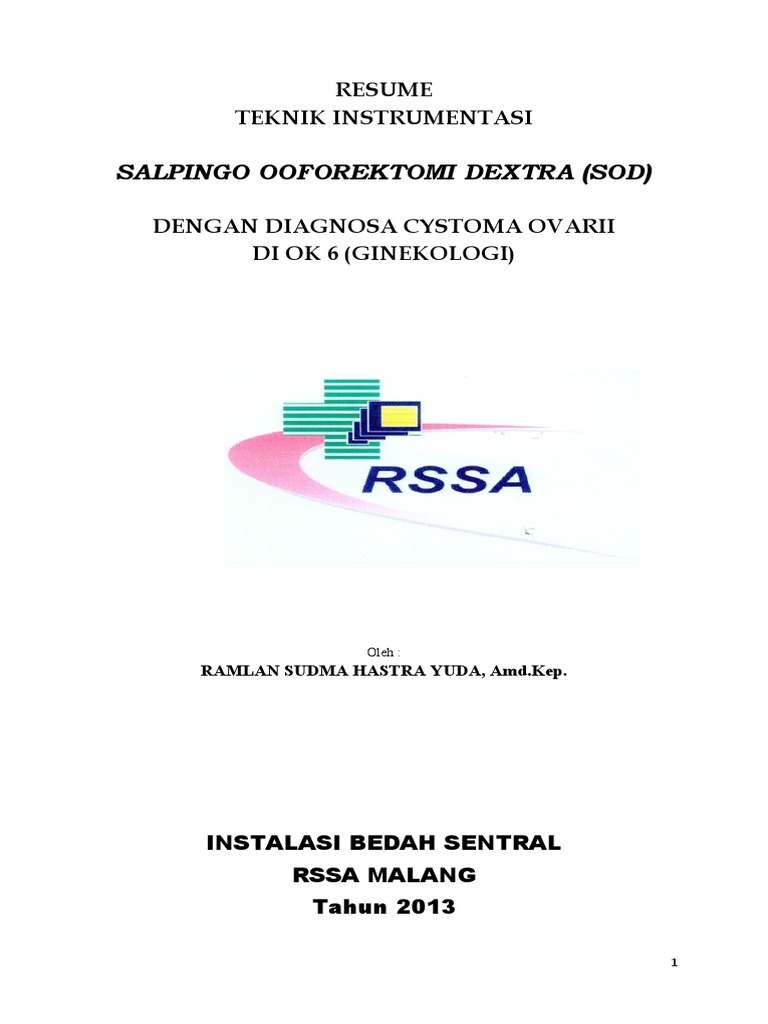 Teknik Salpingo Ooforektomi Dextra | PDF
