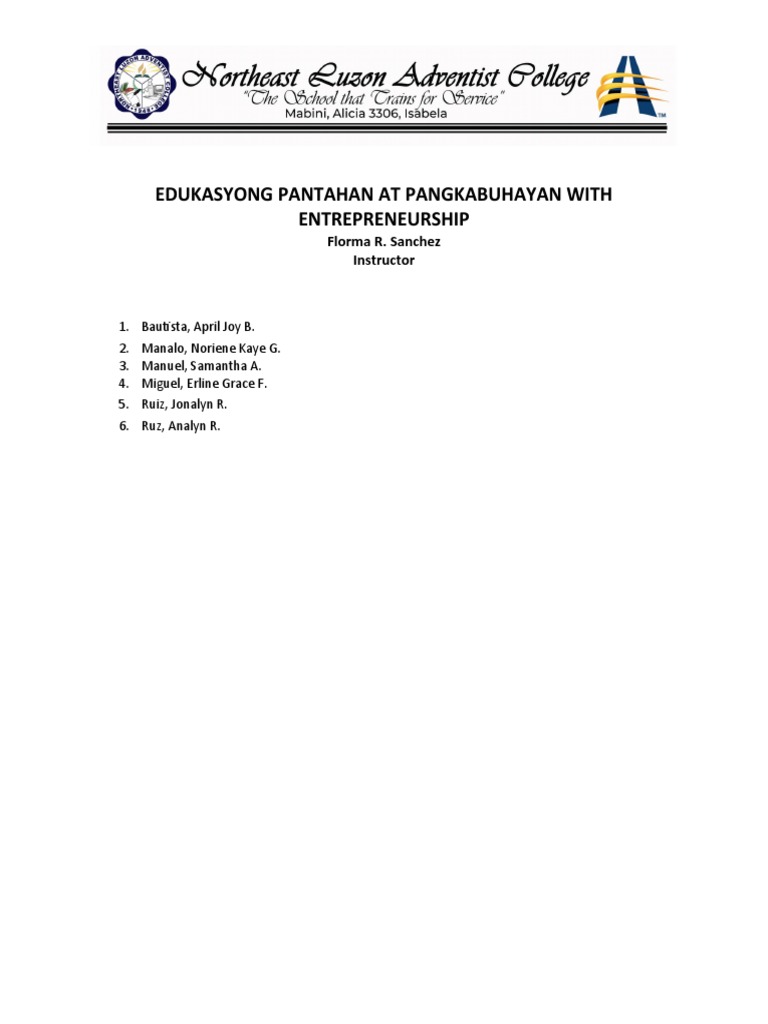 Edukasyong Pantahanan at Pangkabuhayan With Entrep | PDF