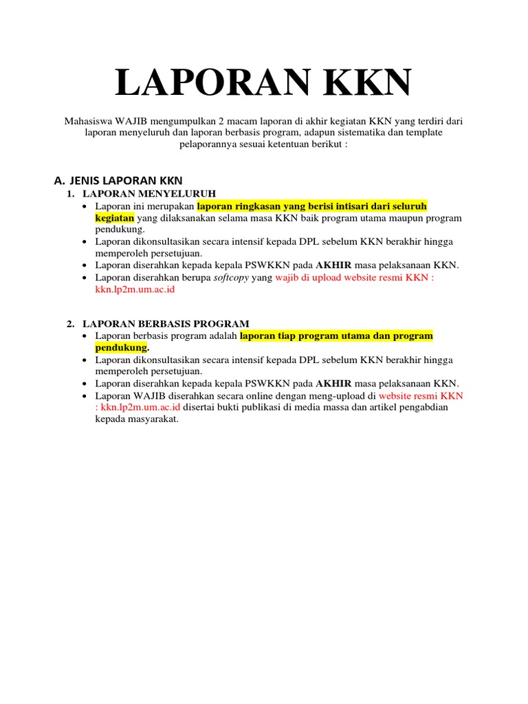 Revisi - Fix - Template - Laporan KKN - 2021 | PDF