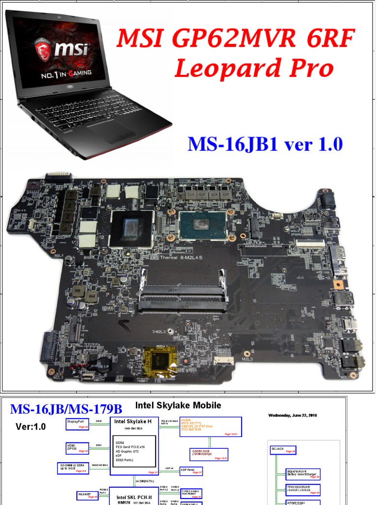 MSI GP62MVR 6RF Leopard Pro MS-16JB - MS-179B MS-16JB1 Rev 1.0 (0A ...