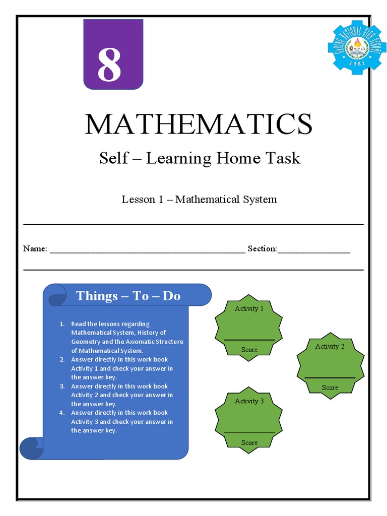 Quarter 3 Lesson 1 - Mathematical System | PDF | Axiom | Line (Geometry)