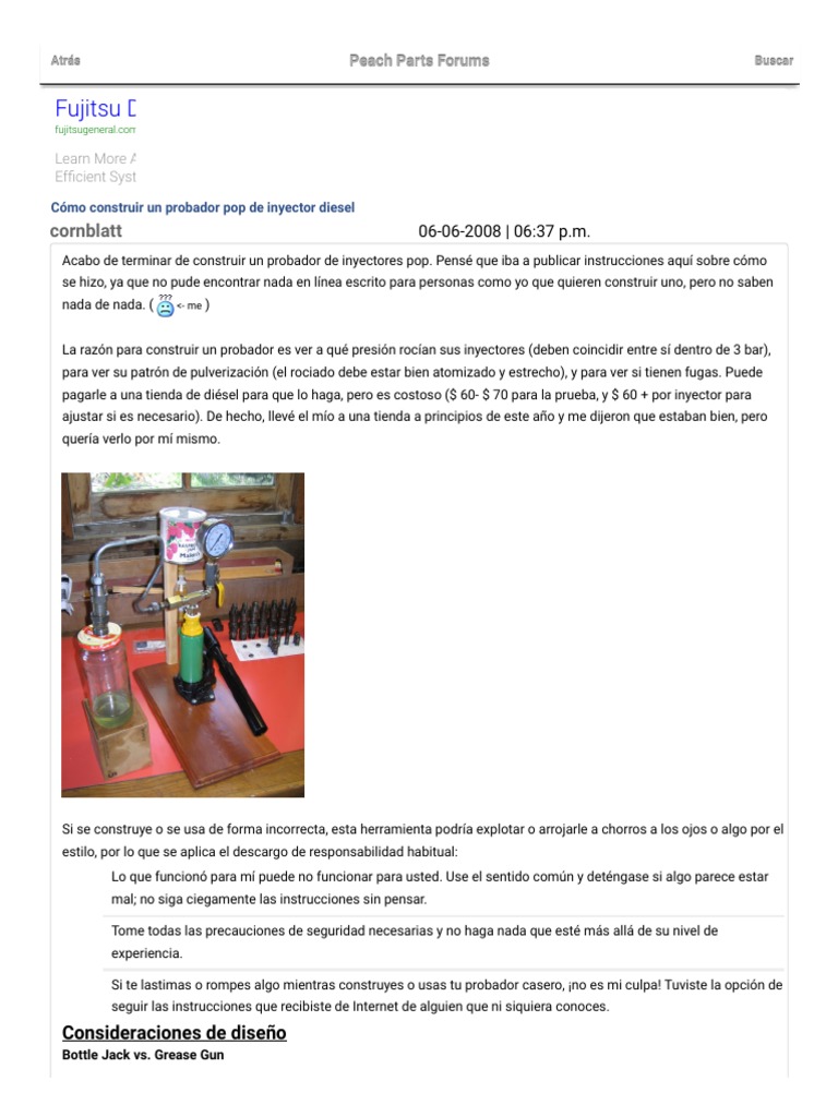 How To Build A Diesel Injector Pop Tester Peachparts Mercedes Shopforum ...