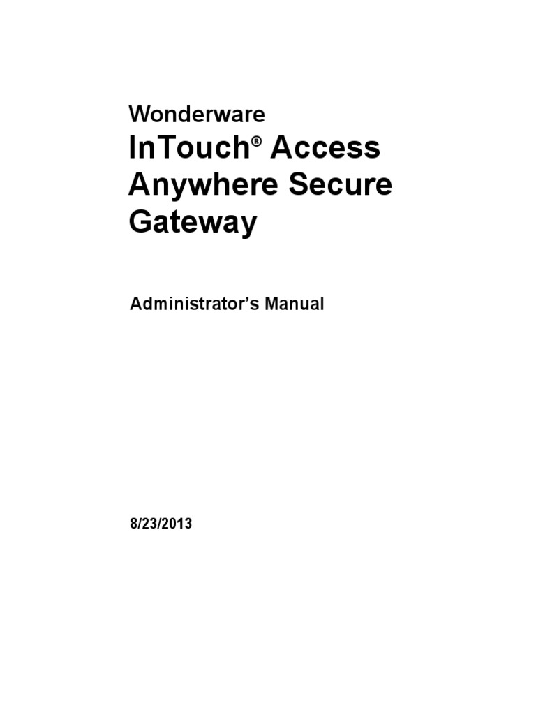 Wonderware - InTouch Access Anywhere Secure Gateway 2013 | PDF ...