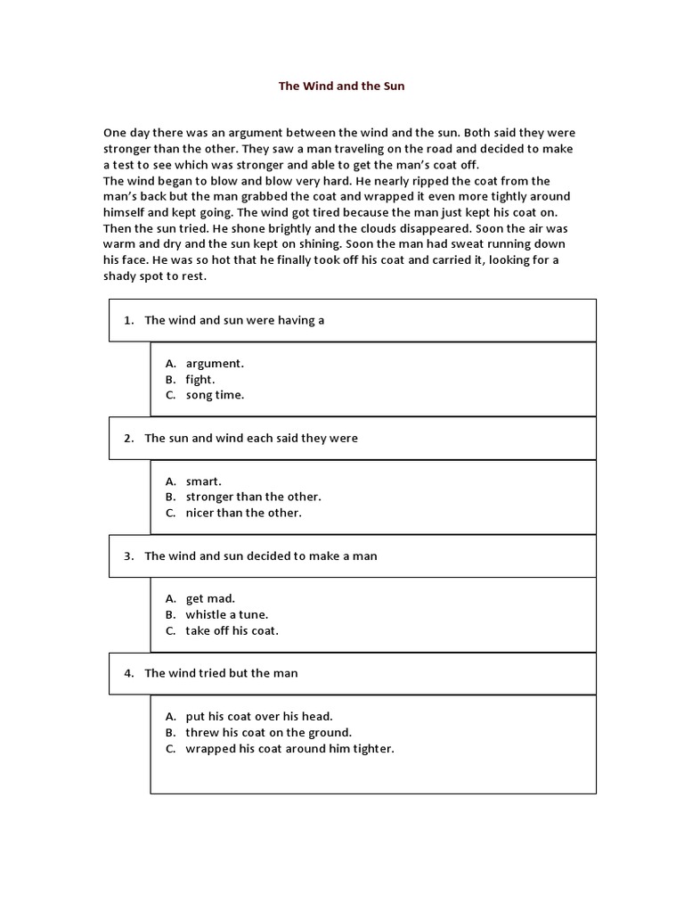 The Wind and The Sun | PDF