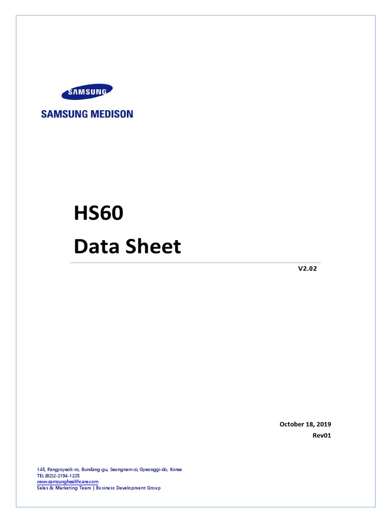 (Data Sheet) HS60 V2.02.Rev01 | PDF | Computer Monitor | Medical Ultrasound