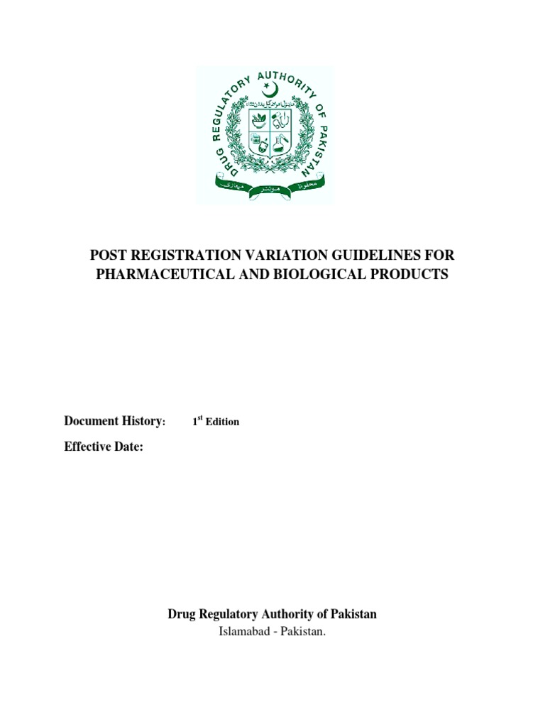 Post Registration Variation Guidelines | PDF | Pharmaceutical ...