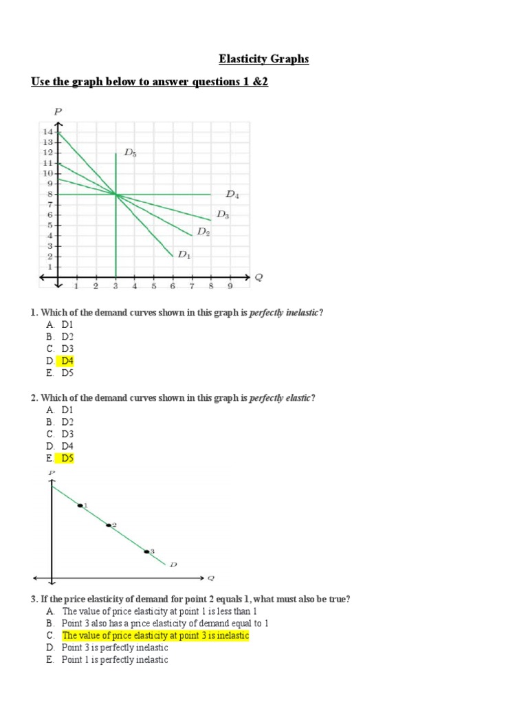 Analyzing Elasticity in Demand Graphs | PDF | Elasticity (Economics ...