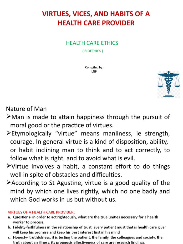 Virtues and Vices in Healthcare Ethics | PDF | Courage | Seven Deadly Sins