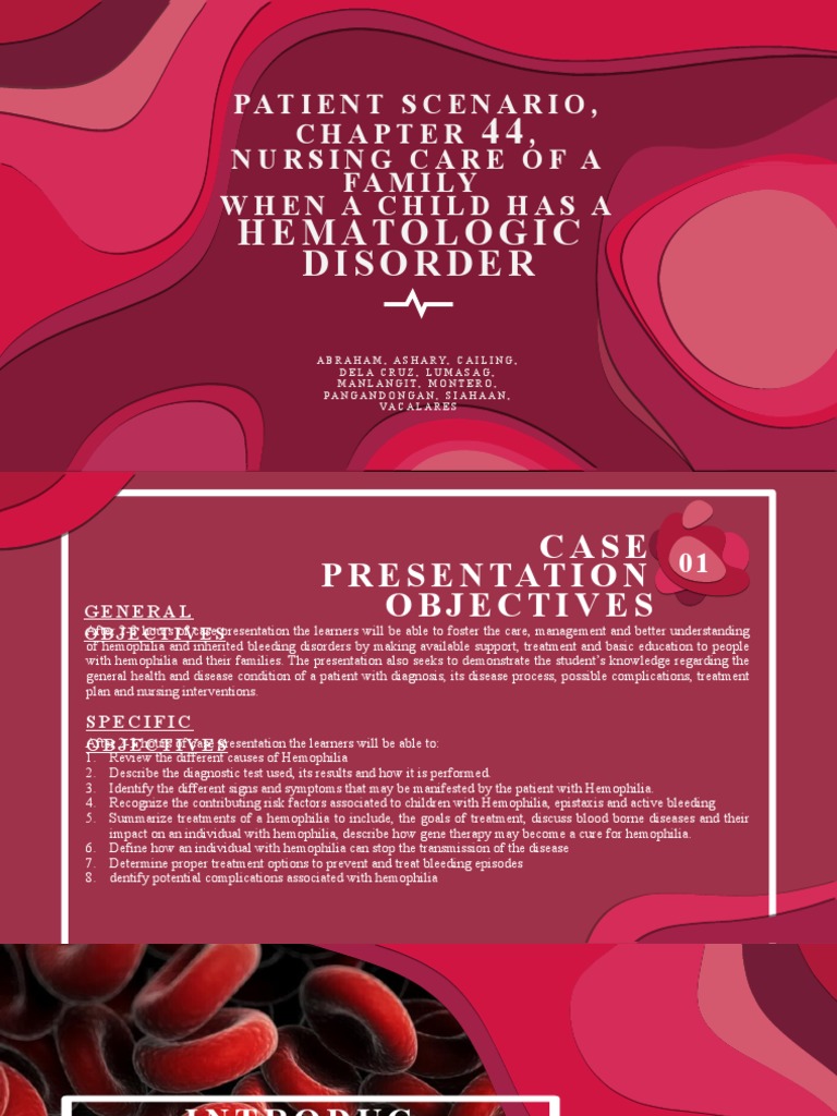 Final Patient Scenario Chapter 44 Nursing Care of Family When A Child Has A Hematologic Disorder ...