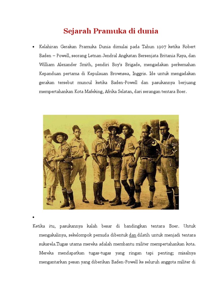 Sejarah Pramuka Di Dunia | PDF