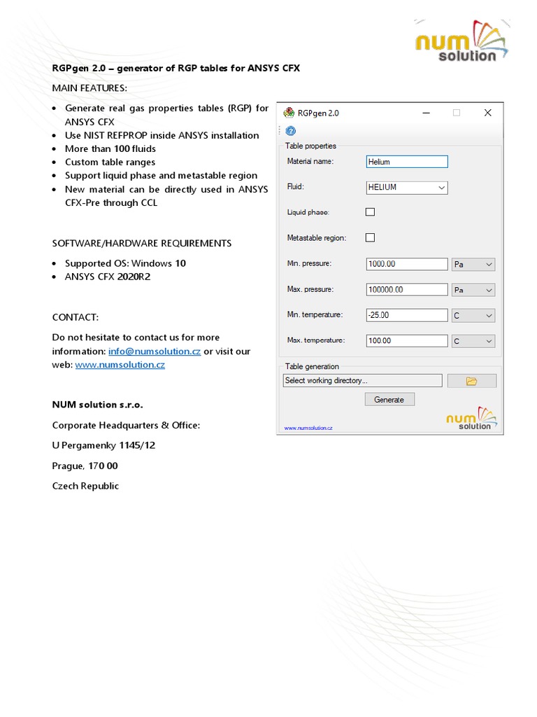 RGP Table Generator for ANSYS CFX | PDF | Computers