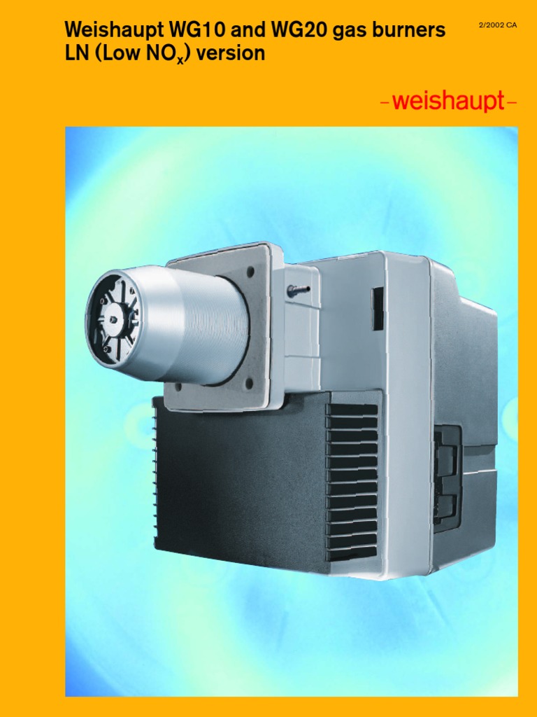 Weishaupt WG10 and WG20 Gas Burners LN (Low No) Version | PDF | Liquefied Petroleum Gas | Combustion