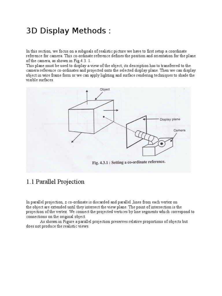 Computer Graphics 3D Display Methods | PDF | Stereoscopy | Rendering ...