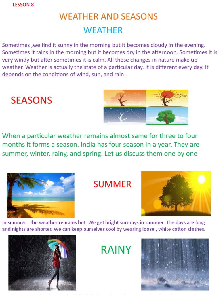 Lesson 8 Weather and Seasons | PDF