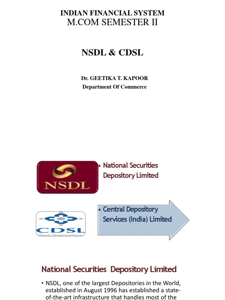 202005142150325103geet-NSDL and CDSL | PDF | Securities (Finance) | Banking