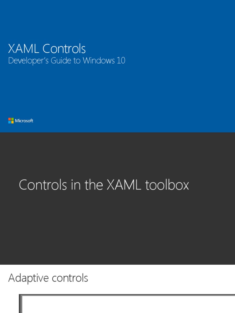 Xaml Controls Developer S Guide To Windows 10 Pdf Extensible Application Markup Language