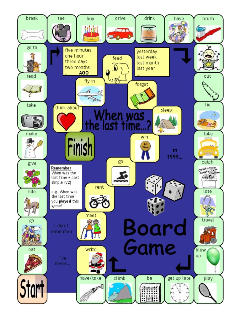 Past Simple Board Game Mishkie | PDF