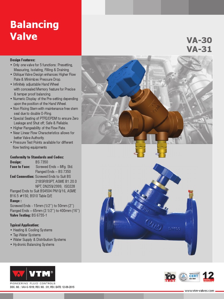 Balancing Valve | PDF | Valve | Equipment